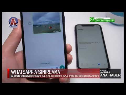 Ana Haber - Whatsapp Mesajlara Sınırlandırma Getirdi 08.04.2020 | Kanal Avrupa