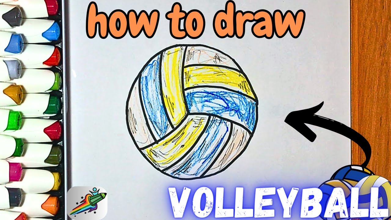 how to draw a volleyball | easy drawing and coloring volleyball - YouTube