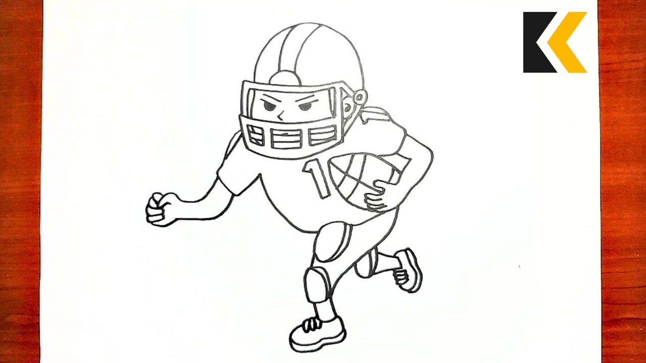 How To Draw American football Player | Draw American Football Easily ...