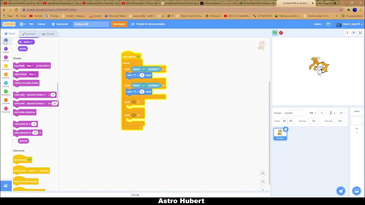 Obróć o 15 stopni | Bloki Scratch - YouTube