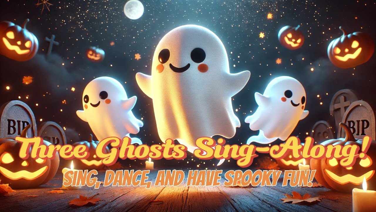 Three Ghosts Sing-Along | Fun Halloween Song for Kids | Spooky ...