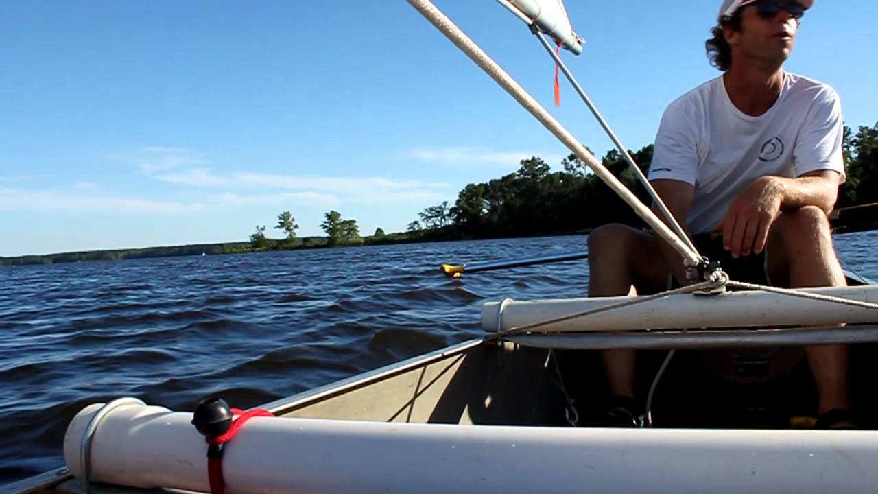 Bob's Man Overboard Exercise on his custom Outrigger Canoe - YouTube