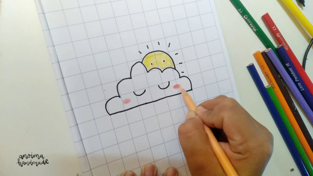 How to draw cute cloud in a rainy day - YouTube