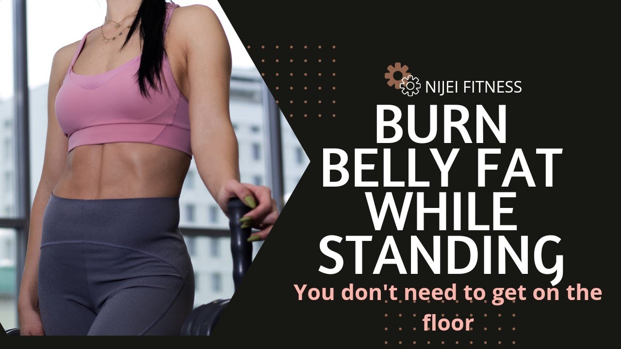 Burn belly fat on the go! Build abs while standing. No mats or ...