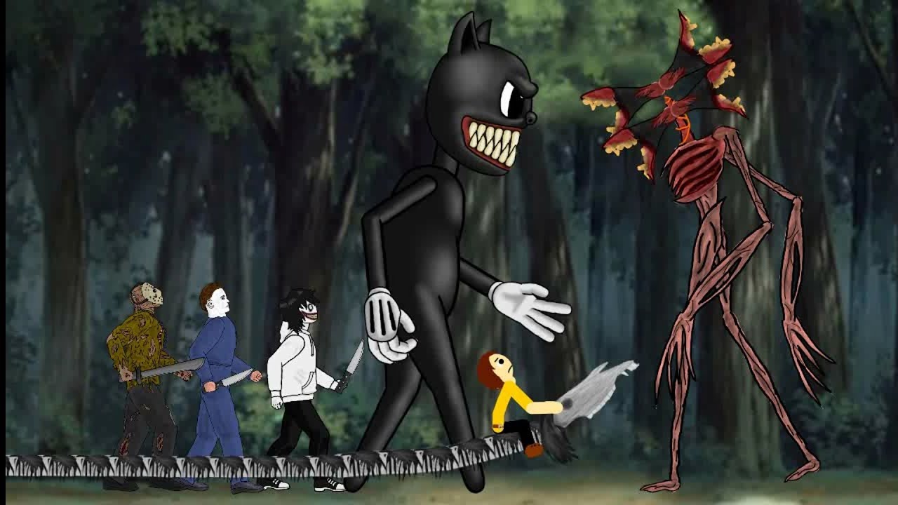 Siren Head Vs Cartoon Cat, Jason Voorhees, Jeff The Killer, Michael ...