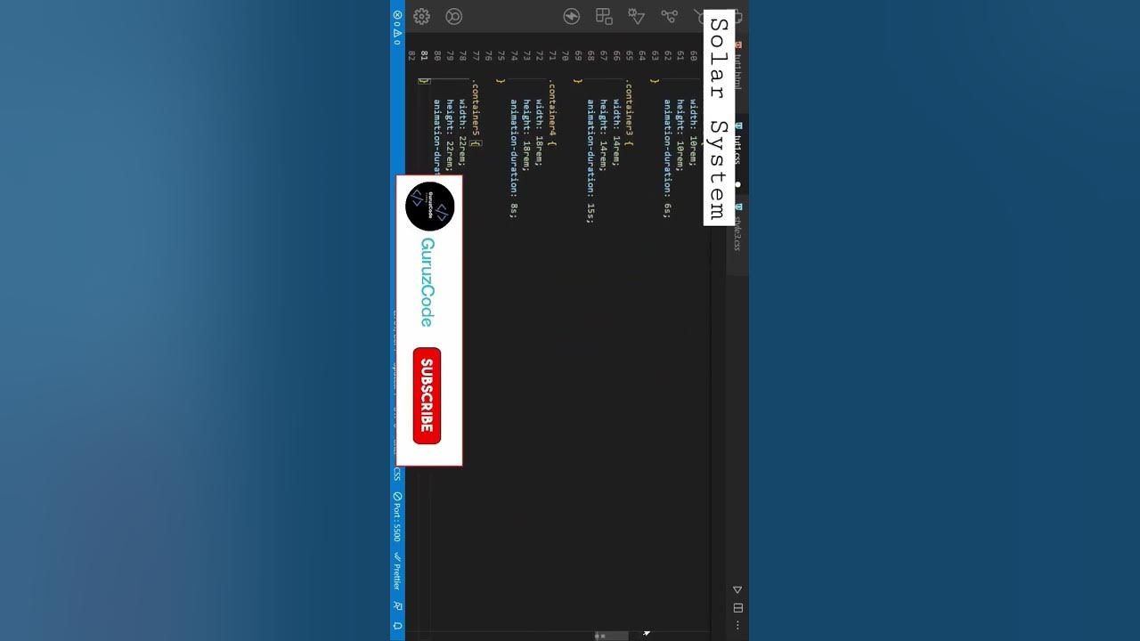 Creating Solar System☀️ Using Html And Css How To Create Solar System🌏 Coding Shorts 1162