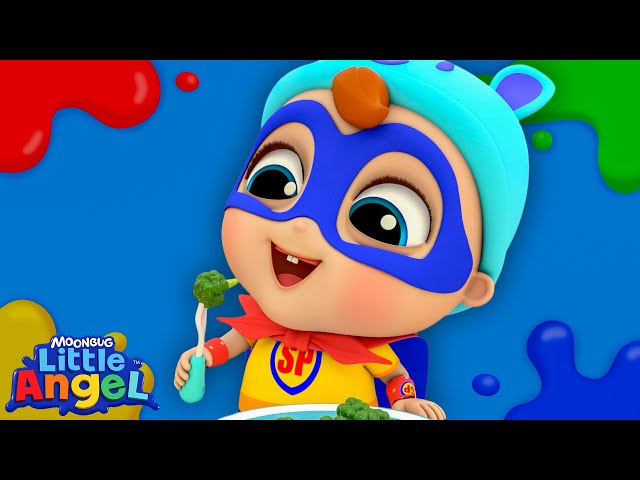 Learn To Eat Vegetables | Little Angel Nursery Rhymes | Healthy Habits ...