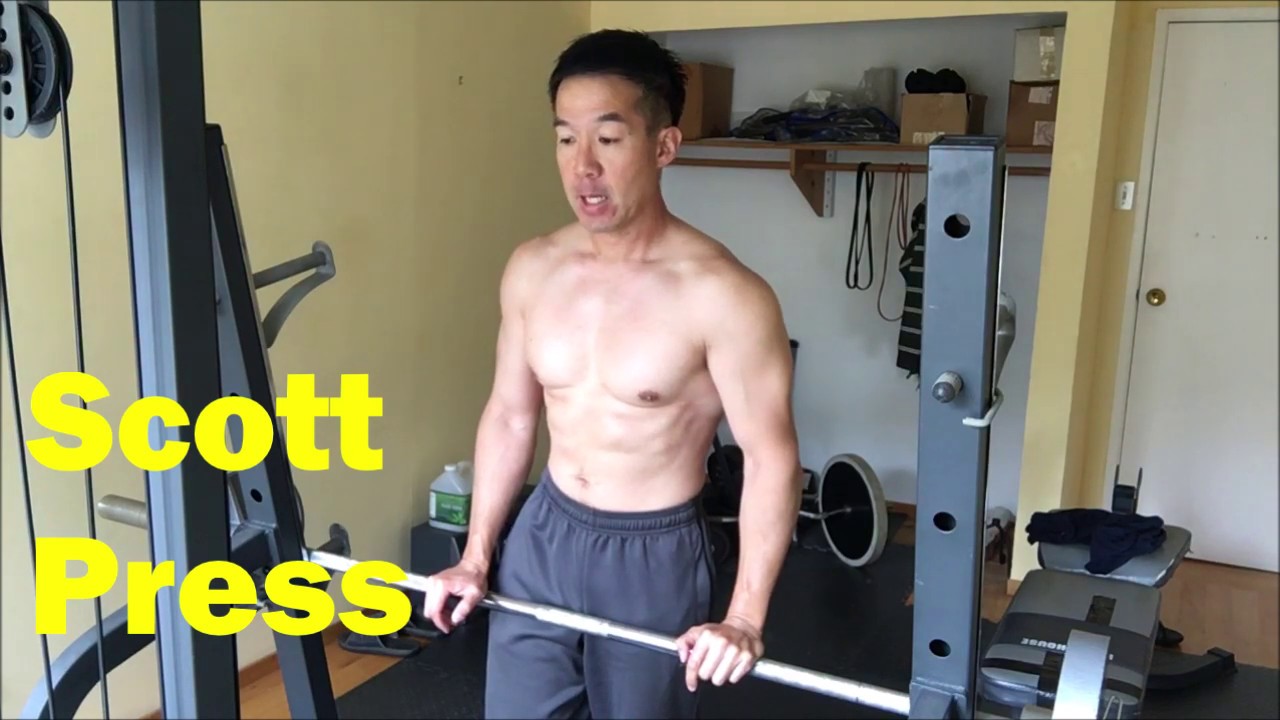 Scott press with forward lean - YouTube
