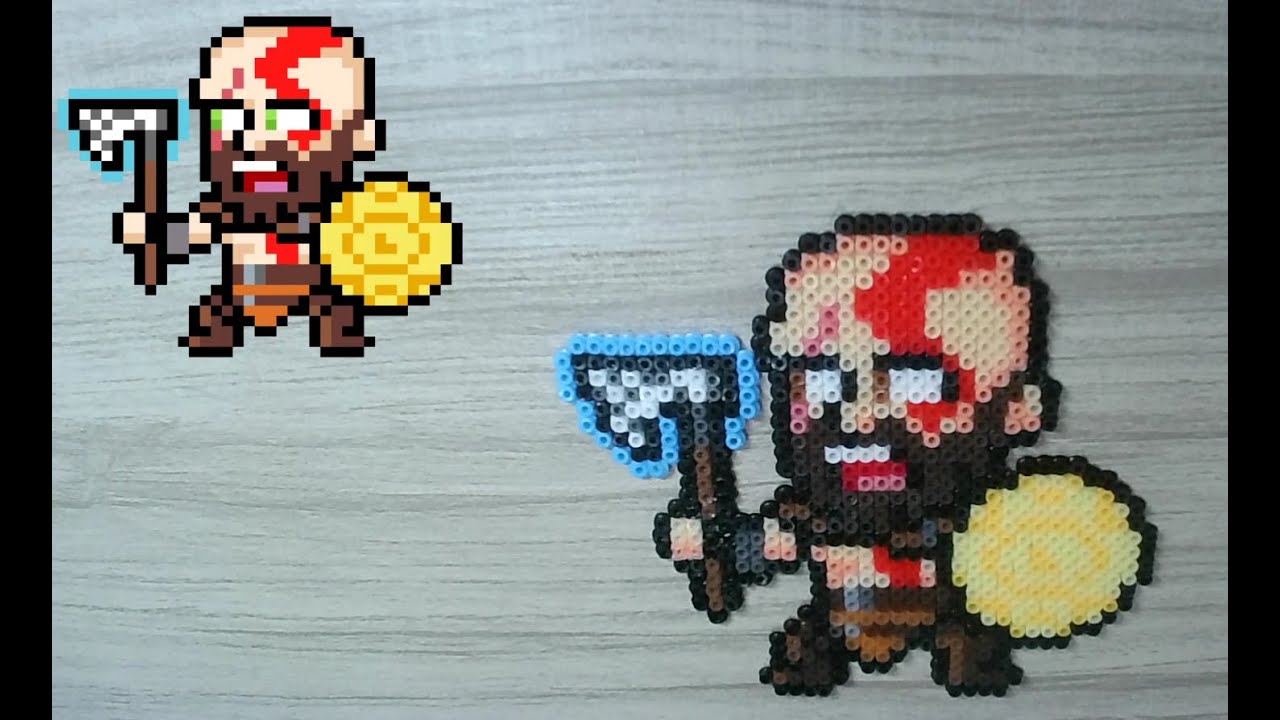 Artesanato Pixel Arte Kratos – God of War Perler Bead / Hama Bead - YouTube