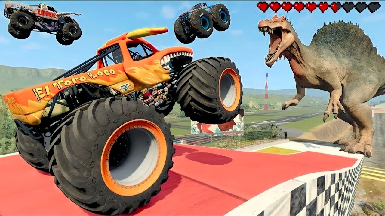 BIGFOOT Monster Trucks Crashes #6 Jumps, Freestyle, Backflips and ...