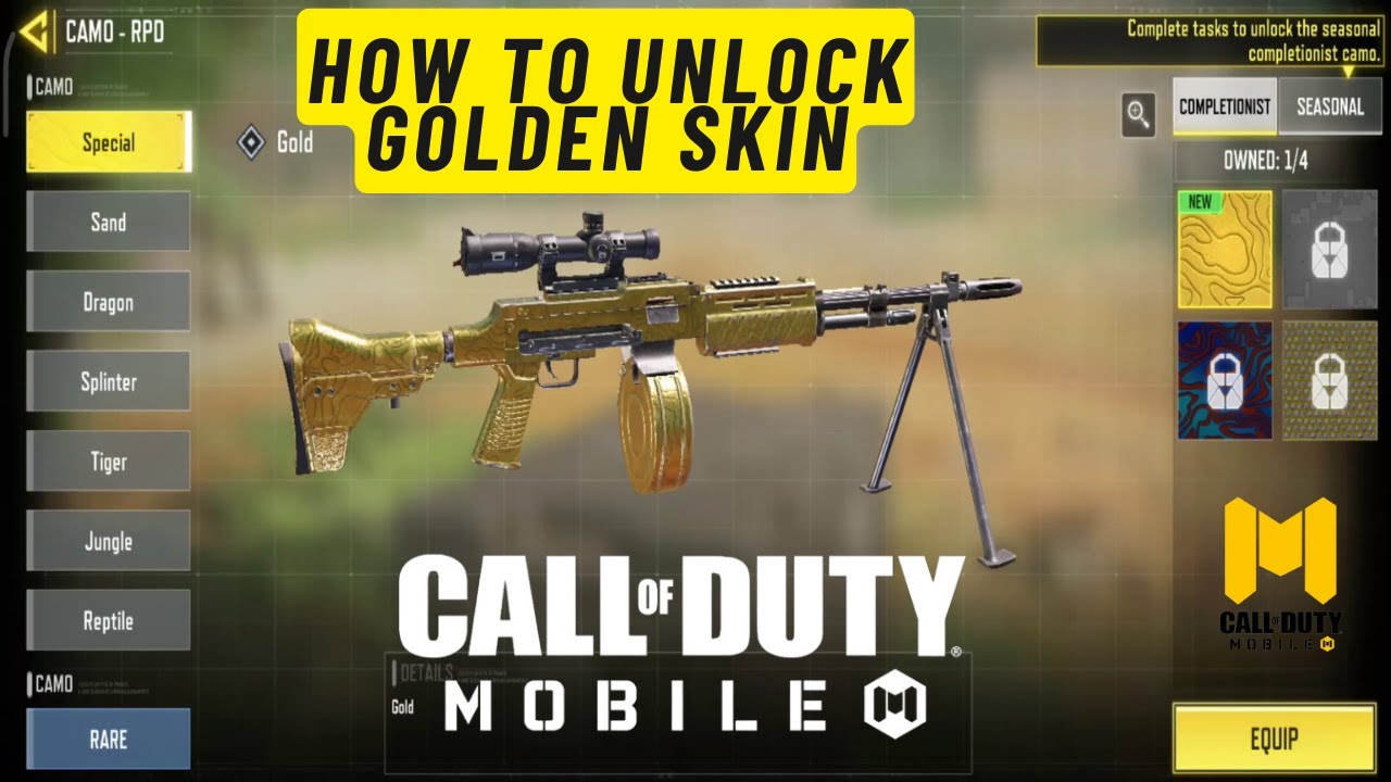 How to Unlock Gold Skin🥇 - RPD | Call of Duty Mobile - YouTube