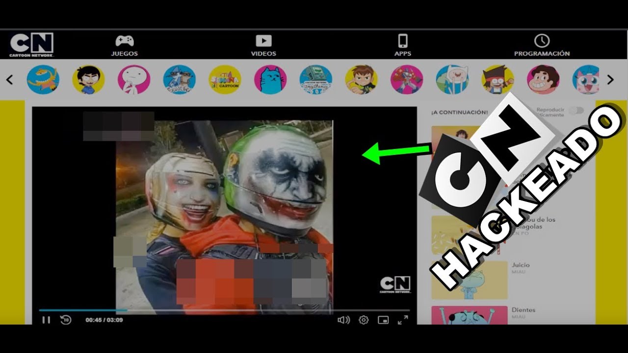 EL HACKEO A LA PAGINA OFICIAL DE CARTOON NETWORK - YouTube