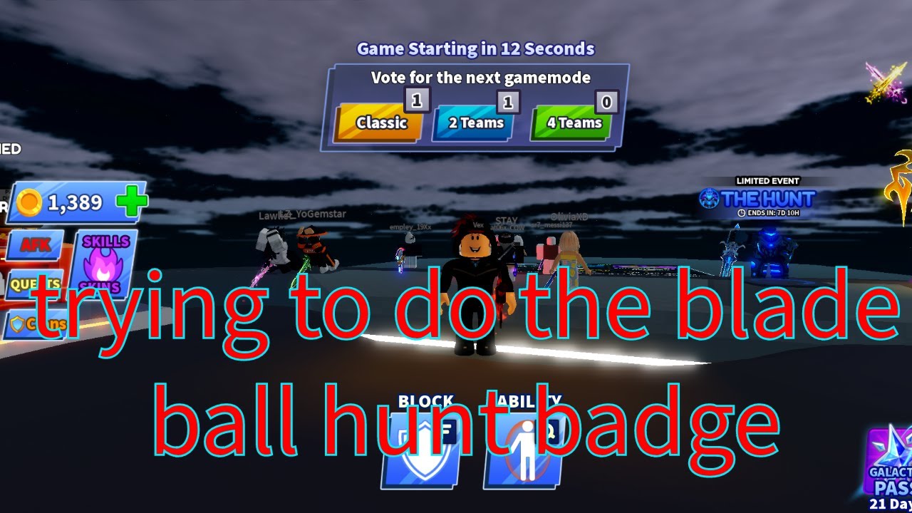 trying to get the blade ball hunt badge - YouTube