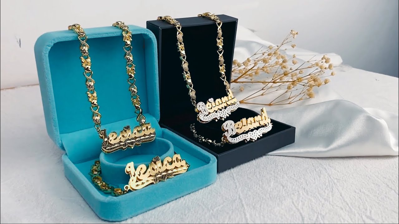 Silviax Jewelry | Teddy XOXO Name Necklace and Bracelet Set - YouTube