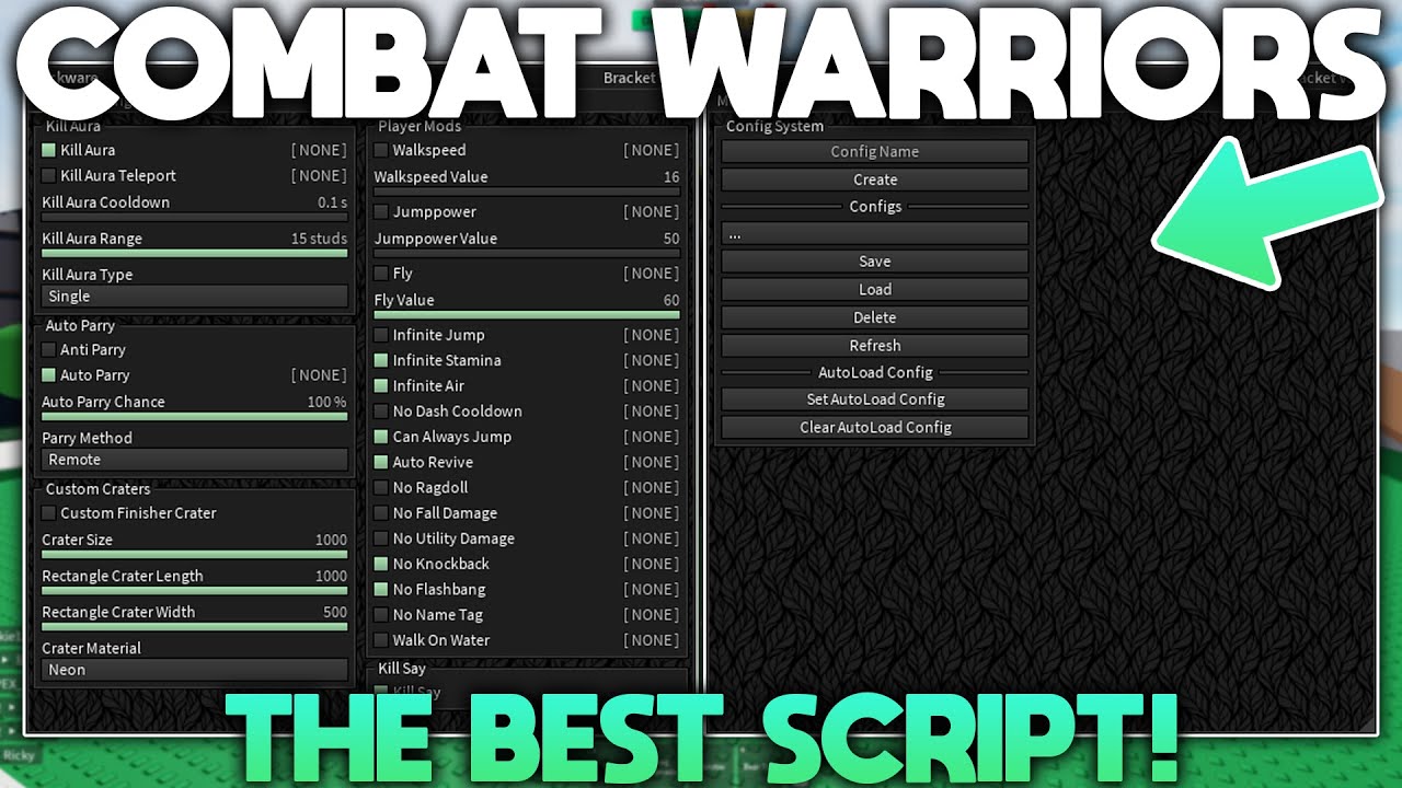 ROBLOX Combat Warriors Script/Hack GUI | KILL AURA, AUTO PARRY, SILENT ...