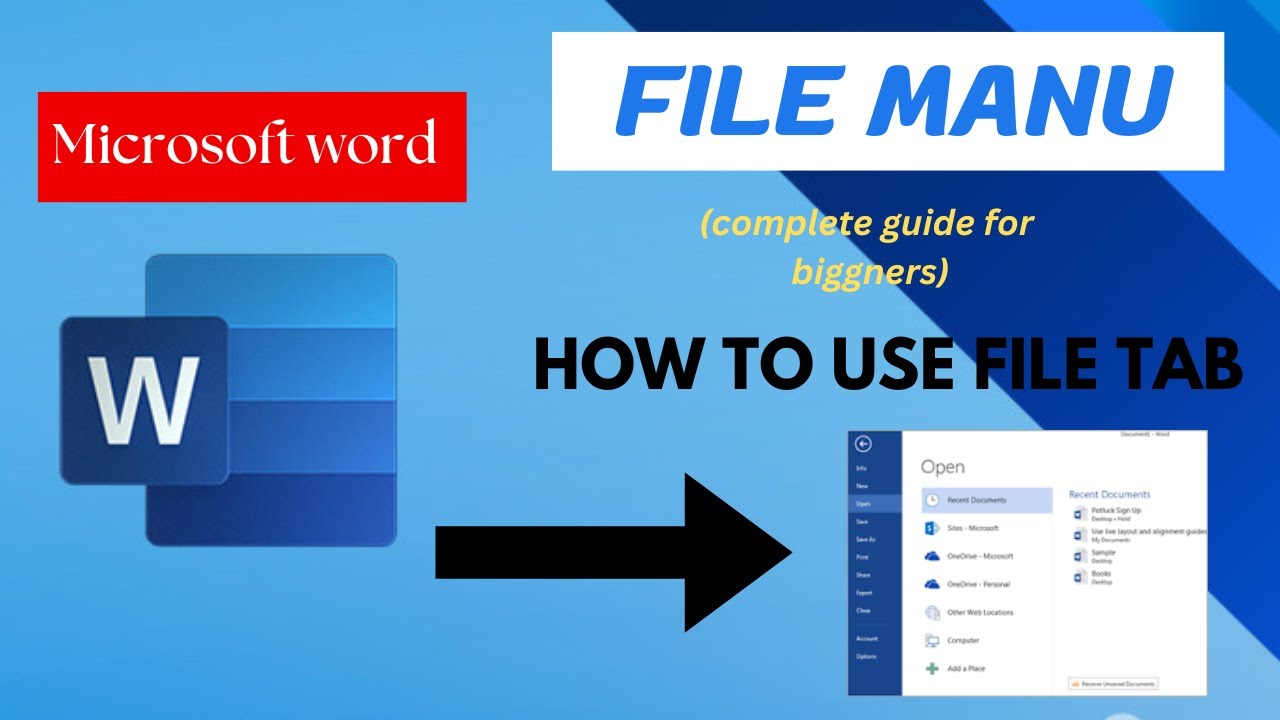 How to use File tab in MS word | file Manu || [urdu/hindi] - YouTube