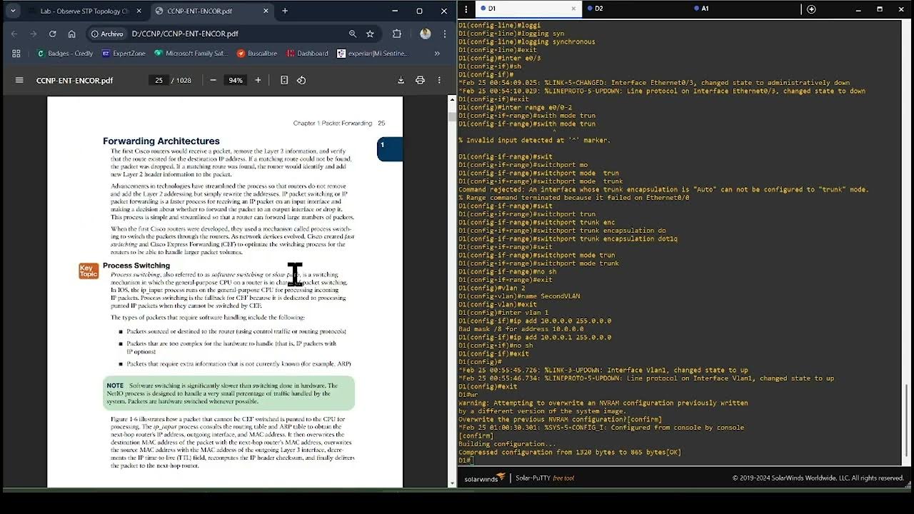CCNP - 2.1.2 Lab - Observe STP Topology Changes and Implement RSTP - YouTube
