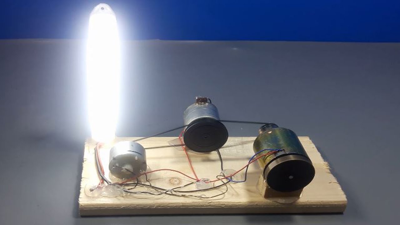 free energy dc dynamo motor generator for light bulb | science projects - YouTube