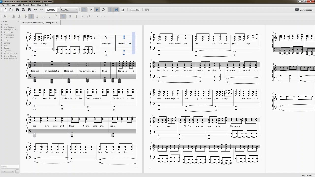 Great Things (Phil Wickham) - piano sheet music key of C - YouTube
