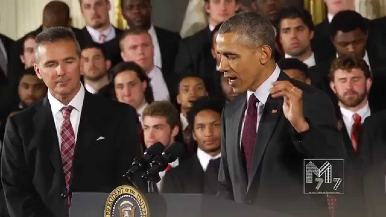President Obama Honors National Champion Ohio State Buckeyes - YouTube
