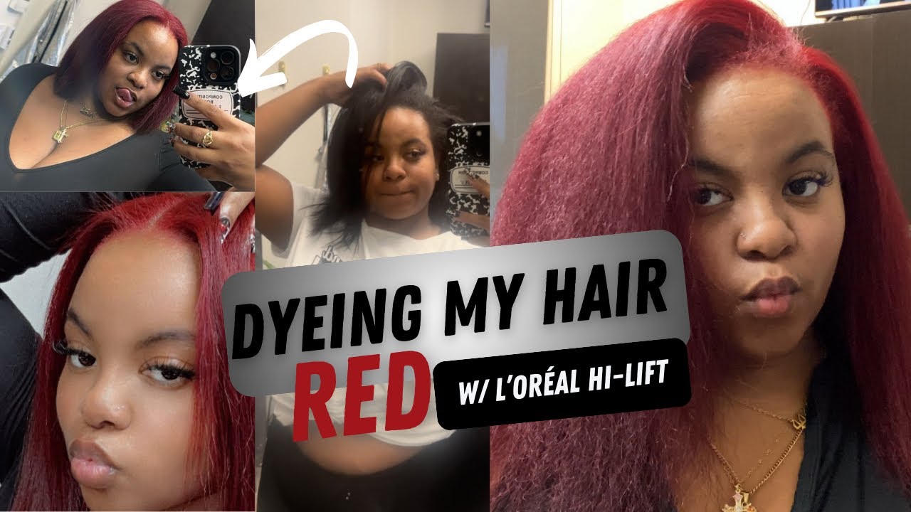 How to Dye Your Hair Red WITHOUT Bleach! ️🔥 (L’Oréal Hi-Lift) - YouTube