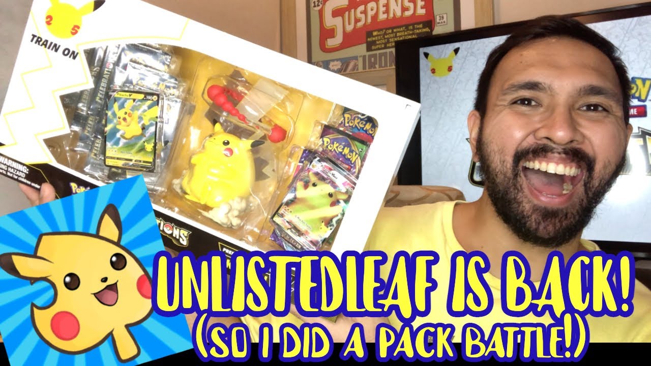 UNLISTEDLEAF IS BACK! (So I did a PACK BATTLE!/Pokemon Pikachu VMAX ...
