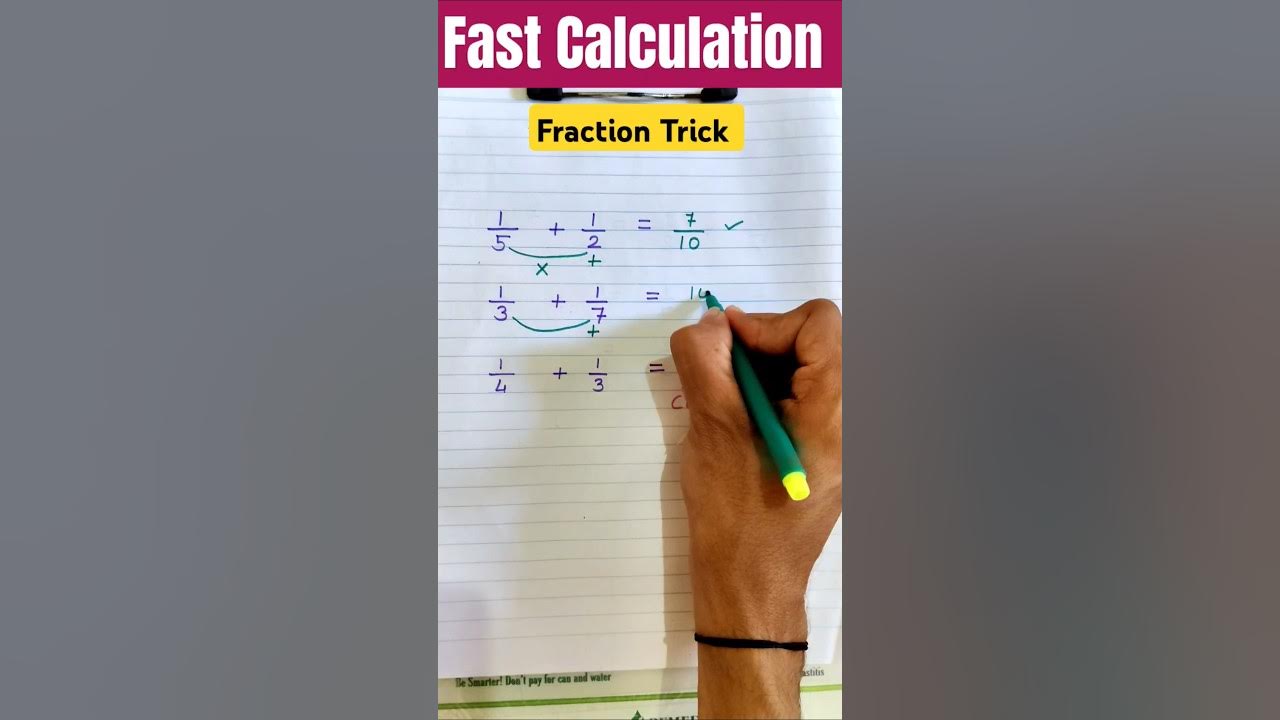 FRACTION TRICK|FAST CALCULATION|FRACTION SHORT TRICKS|EASY CALCULATION|MATHS TRICK|#fraction # ...