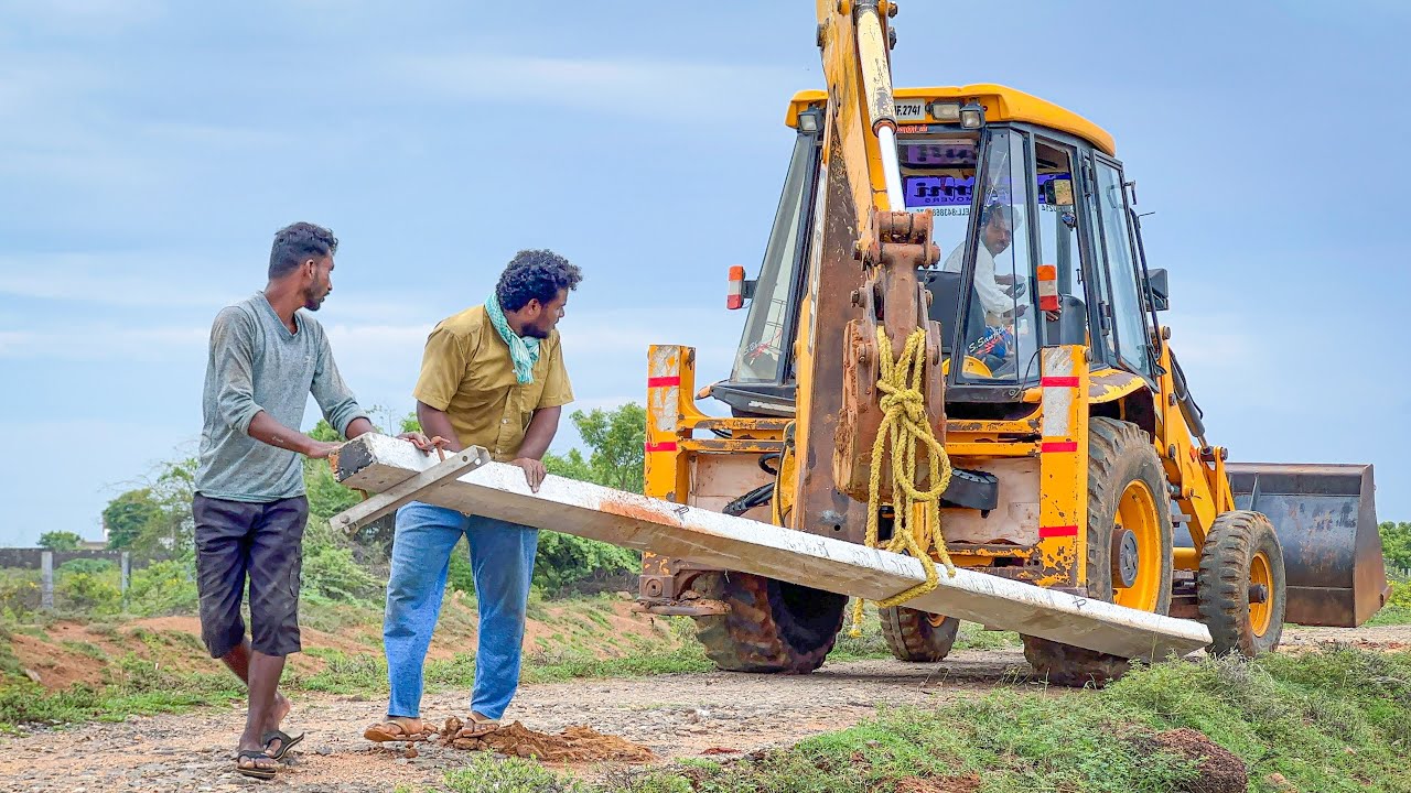 JCB 3DX Electric Pole Installation for New Agriculture Land | jcb video ...