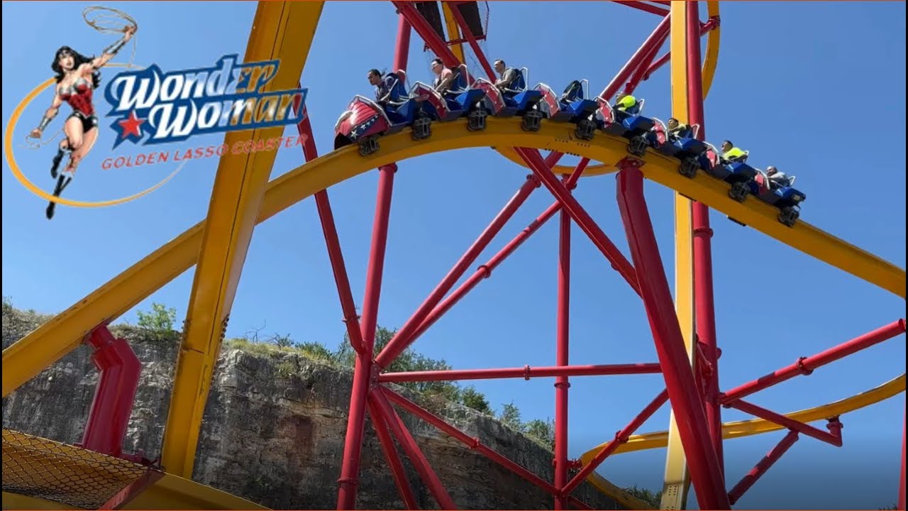 Wonder Woman Golden Lasso Coaster Off Ride 4K 60FPS (No Copyright ...