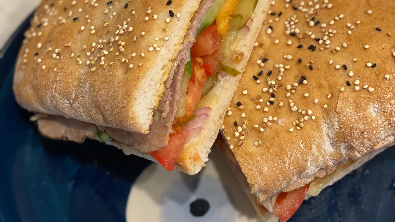 Gluten Free Roast Beef and Salad toasted Turkish Bread Sub! - YouTube