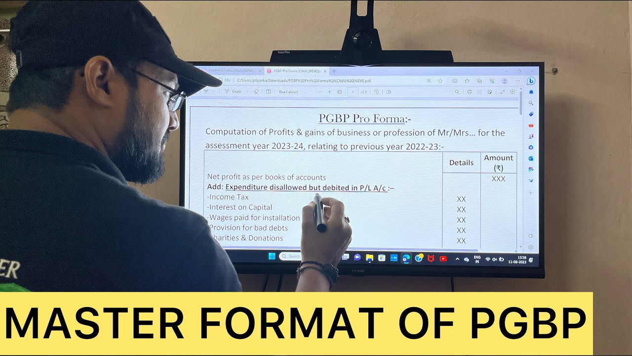 MASTER FORMAT OF PGBP |B.COM| 4TH SEM | TAXATION 1 | MANOJ'S EDUCORNER ...