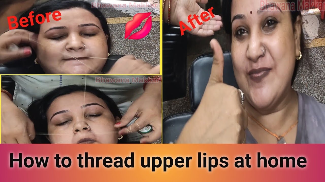 How to thread upper lips at home 🤷‍♀️| Upper Lips kaise kare 😱|Step By ...