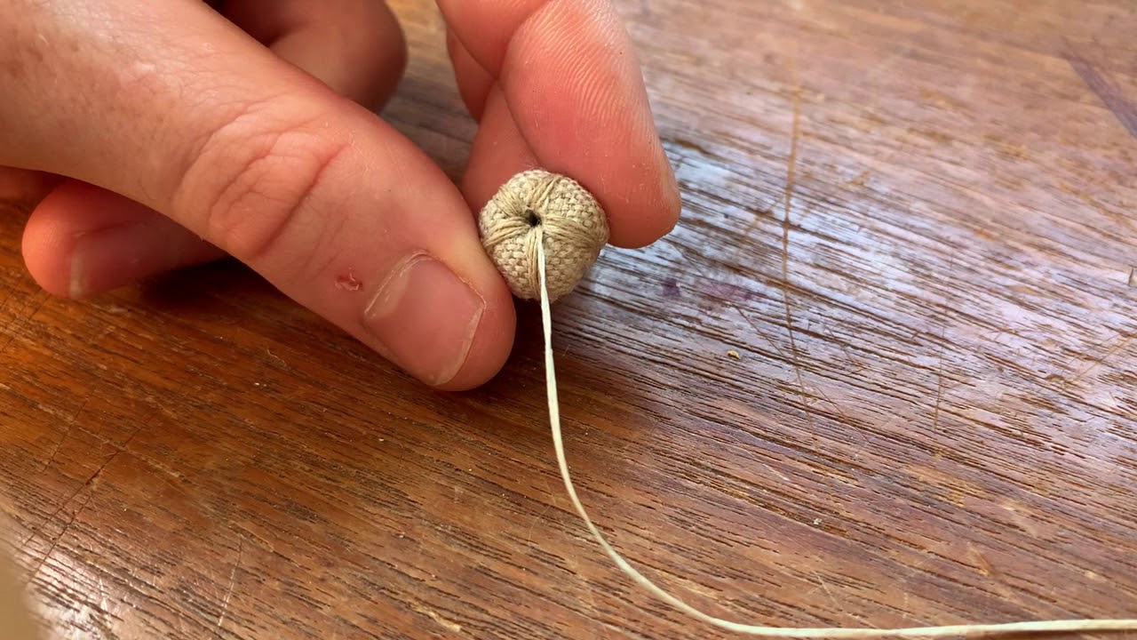 Cloth stuffed thread wrapped button tutorial Part:2 The thread wrapped ...