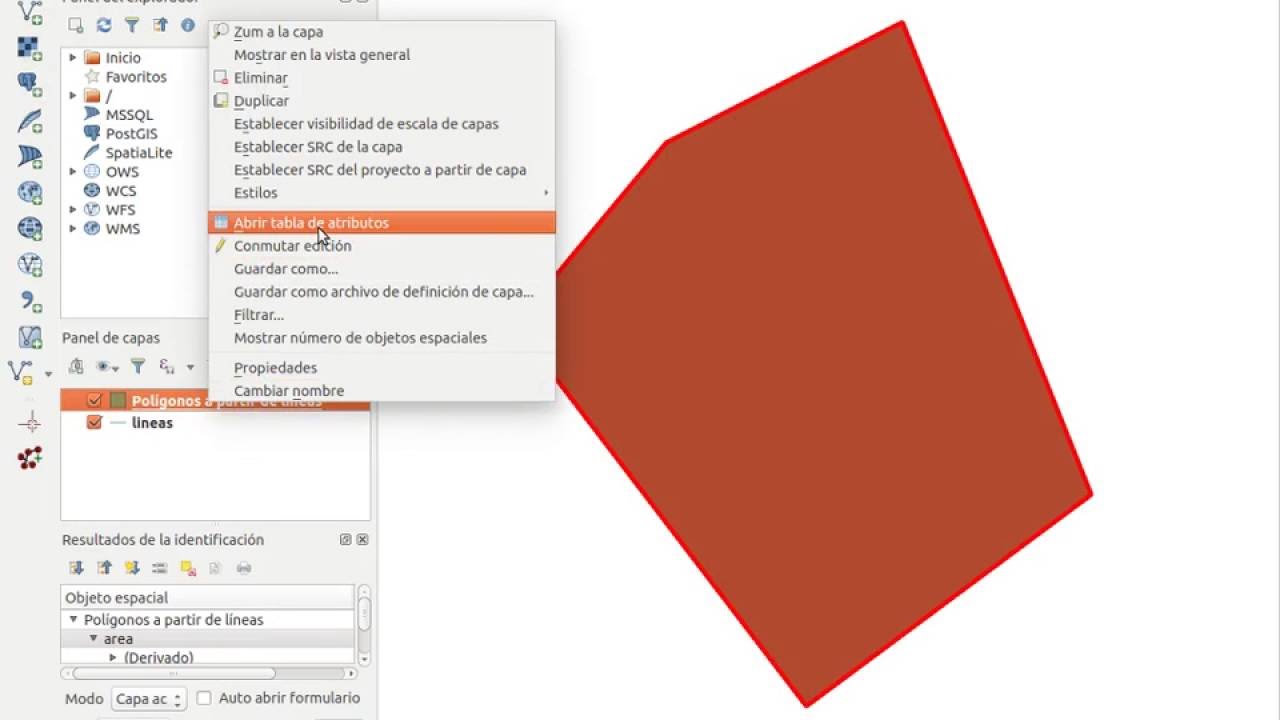 Tutorial QGIS - transformar un shapefile de lineas (o multilineas) a un polígono - YouTube