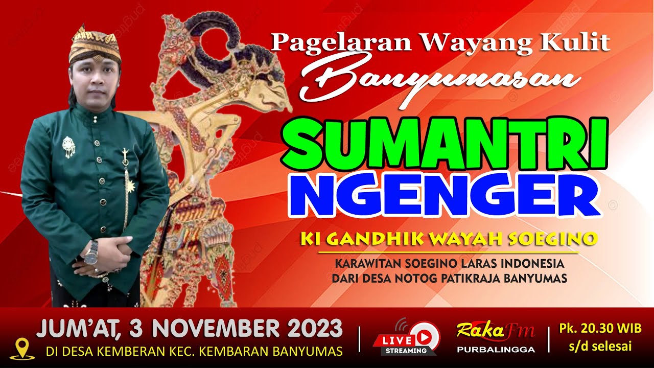 LIVE Wayang Kulit Banyumasan || Ki Gandhik Wayah Soegino Lakon Sumantri ...