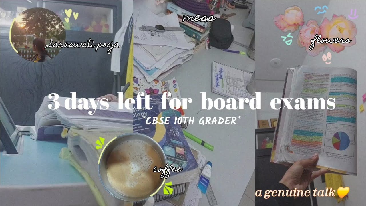 3 days left for board exams📝|| CBSE 10th grader🌷 - YouTube