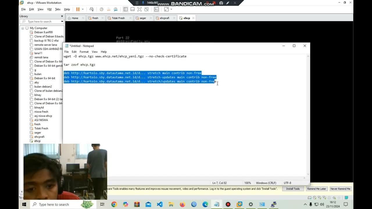 konfigurasi EHCP menggunakan debian9 di VMware - YouTube