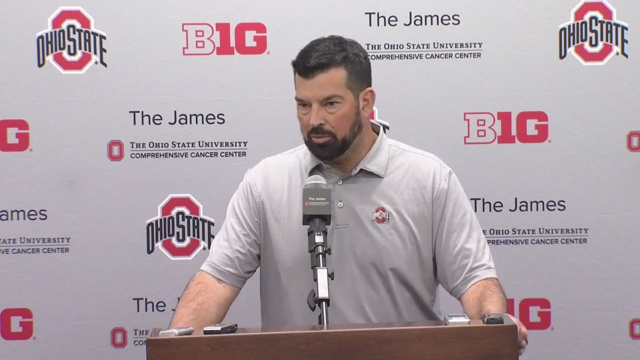 Watch: Ryan Day discusses Ohio State-Rutgers game - YouTube