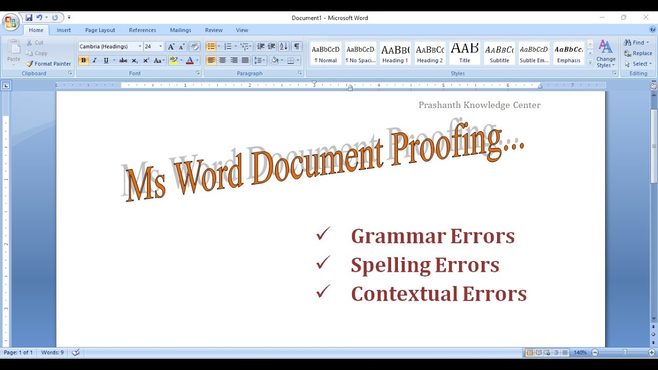 MS word document Proofing - YouTube