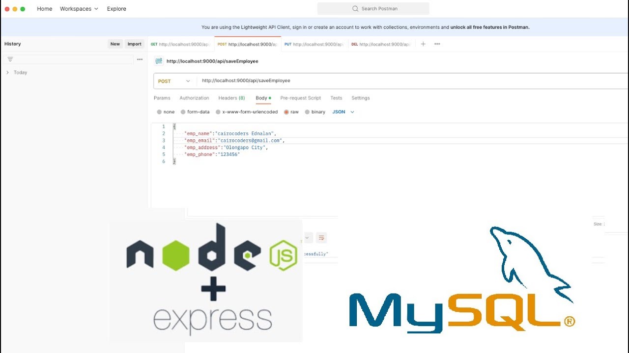 Node Express Js Crud Create Read Update And Delete Mysql Youtube 1354