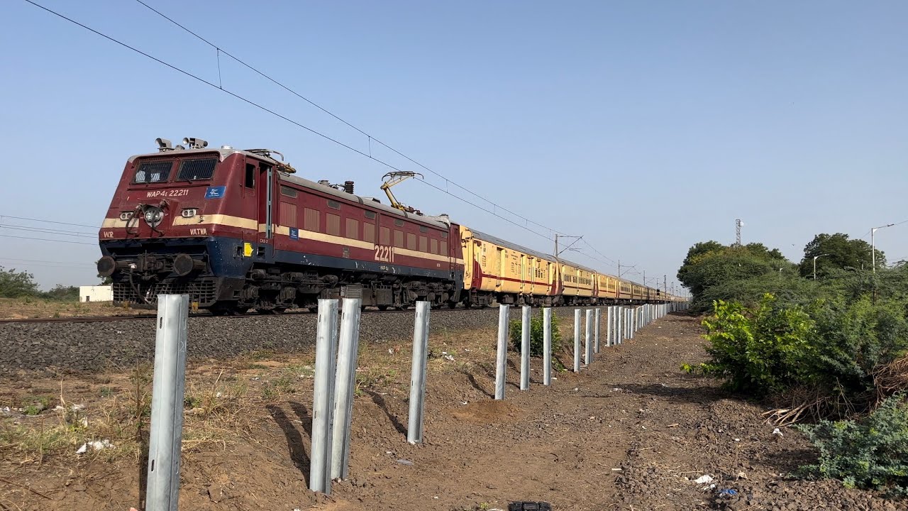 Vatva WAP-4E With Saurashtra Express Carrying Two Coaches of AC 2 Tier ...