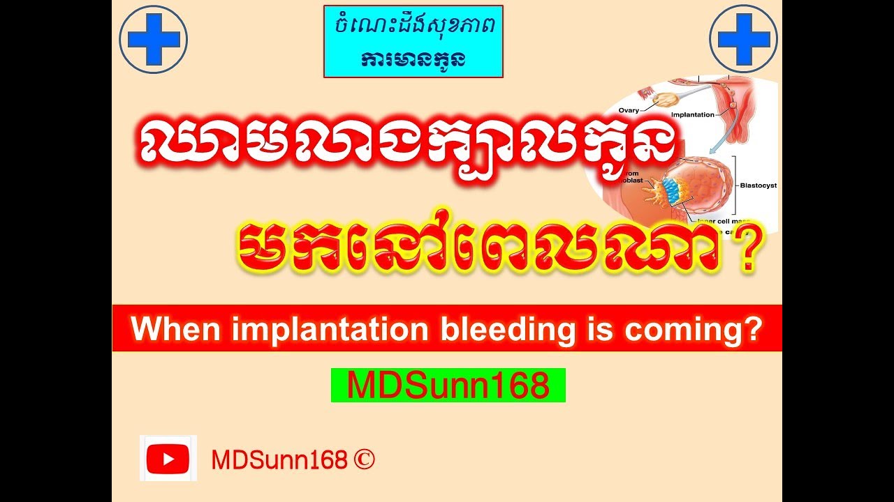 ឈាមលាងក្បាលកូន មកនៅពេលណា? l When implantation bleeding is coming l ...