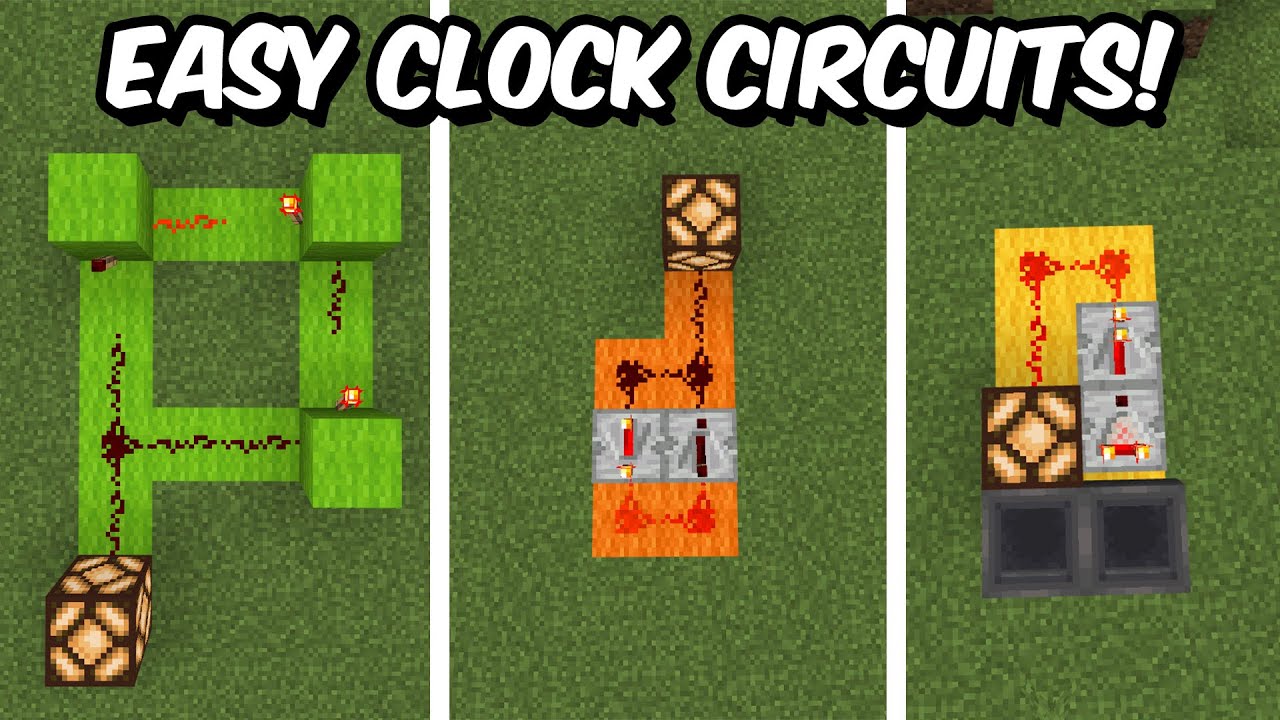 3 EASY Redstone Clock Circuits Minecraft YouTube 3 EASY Redstone Clock Circuits Minecraft YouTube