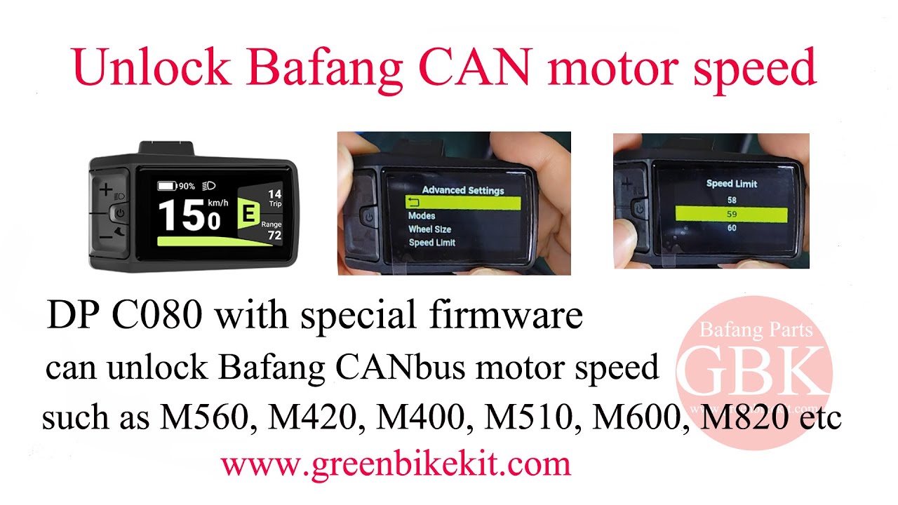 Unlock Bafang CANbus motor speed with a special C080 display - YouTube