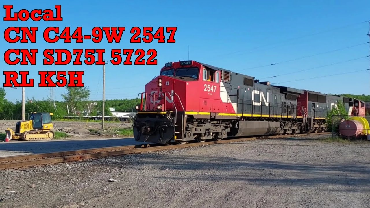 5/30/23 K5H!! CN C44-9W 2547 w/ Awesome Rare Horn & SD75I 5722 lead Local L598 (1) - YouTube