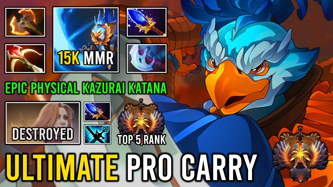 Ultimate Pro Carry 15K MMR Kez Crazy Physical Damage Kazurai Katana Destroyed Top 5 Mid Lina ...