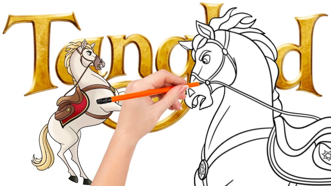 How to draw Maximus, a horse with the mission to catch Flynn Rider ...