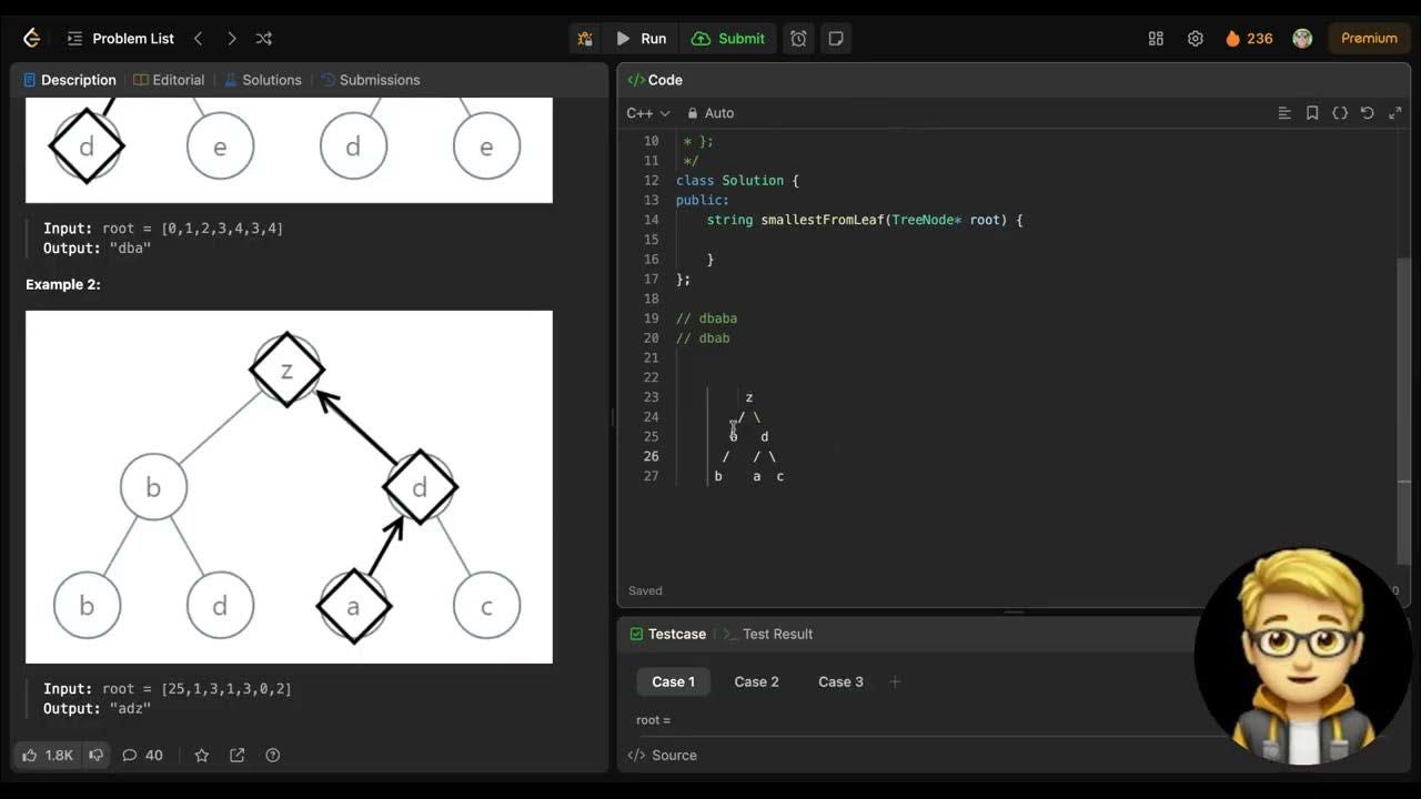Smallest String Starting From Leaf (LeetCode 988) (All Approaches discussed) - YouTube
