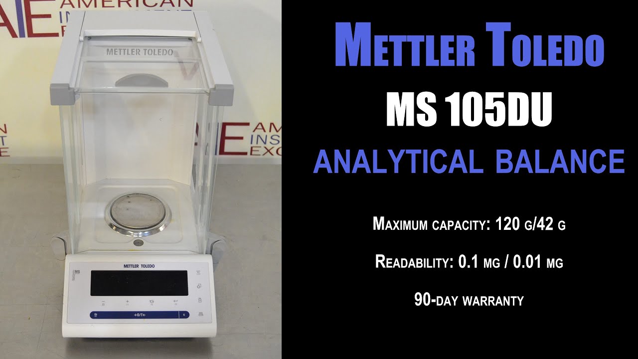 Mettler Toledo MS 105DU Analytical Balance (0664L BALANCE) - YouTube