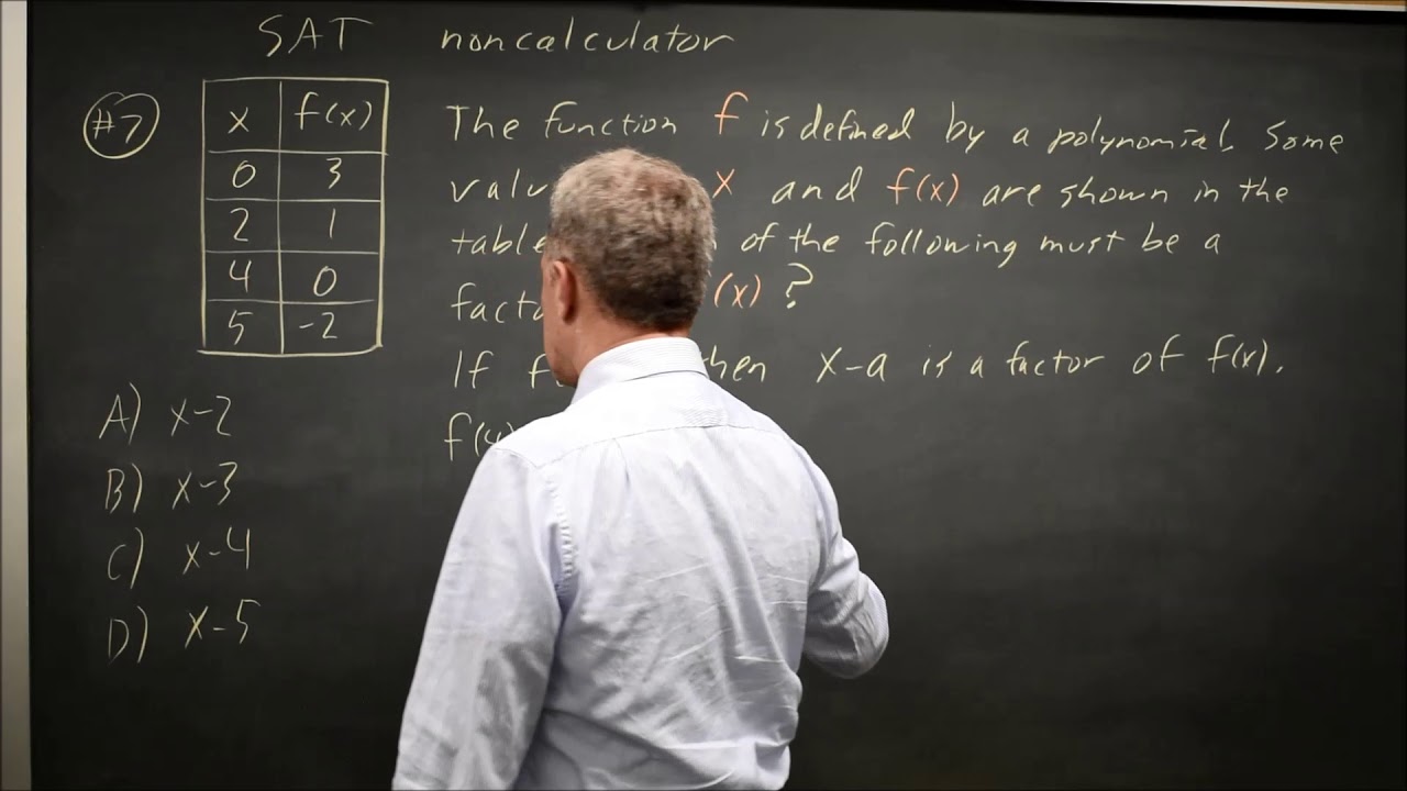 SAT Test 3: Factors of a polynomial - question #3-7 - YouTube